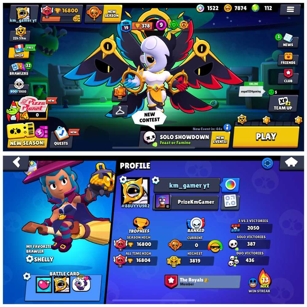 16.8k Trophy Rarest Skin Dark Angel Edgar & Hoot Hoot Shelly ...