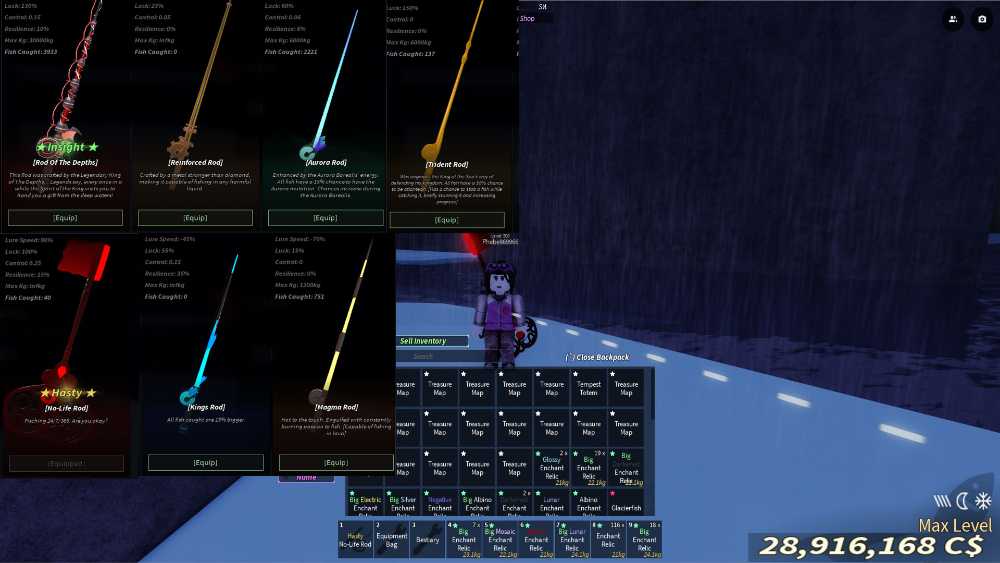 FISCH | No - Life Rod | Rod Of The Depths Rod | Max Level | 28M Cash ...