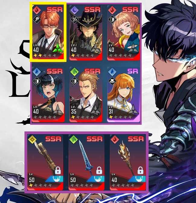 Choi Jong In (SSR) ⭐️2 +Lim Tae Gyu 1 (SSR)+Emma Laurent (SSR)+Seo Jiwoo (SSR)+Woo Jinchul (SSR)