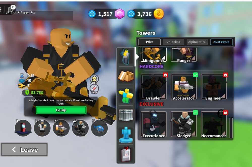 Tower Defense Simulator | TDS | Account | 2 Gold Skins | 2 Event Skins ...