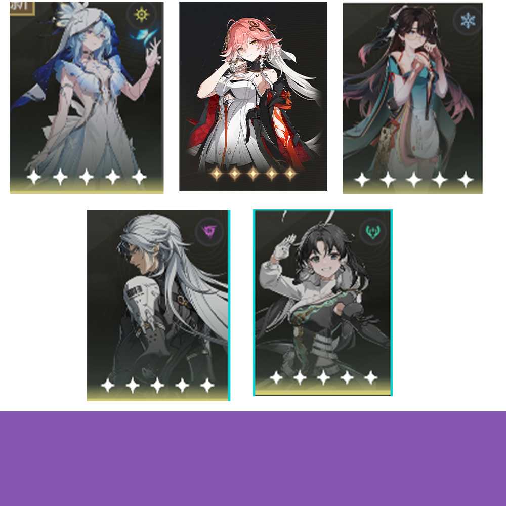Asia|Male|Shorekeeper+Changli+Zhezhi+Calcharo+Jianxin+random four stars ...