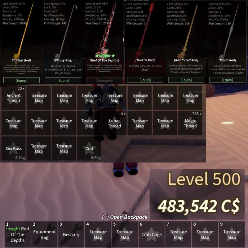 ID114Fisch: Level 500 - No-Life Rod , Rod of the Depths,Trident Rod ...