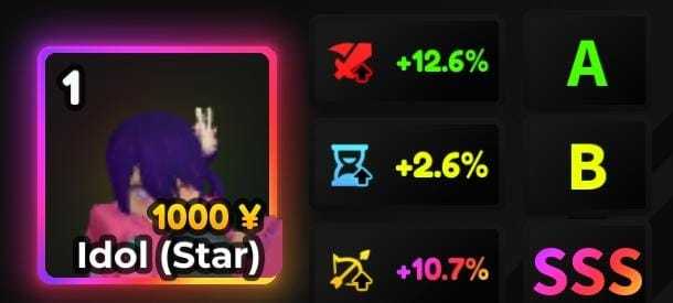 SSS 10.7% RNG - RANGE - IDOL EVO - OSHY OSHI - ANIME ADVENTURES - AA ROBLOX