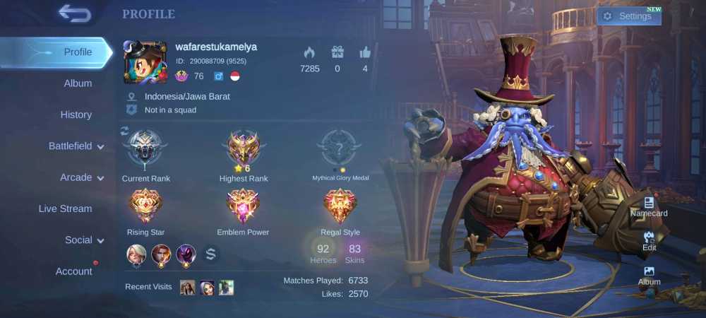 92 HEROES || 83 SKINS | FULL MAX EMBLEMS | KOF KARINA SKIN | EPIC BANE ...