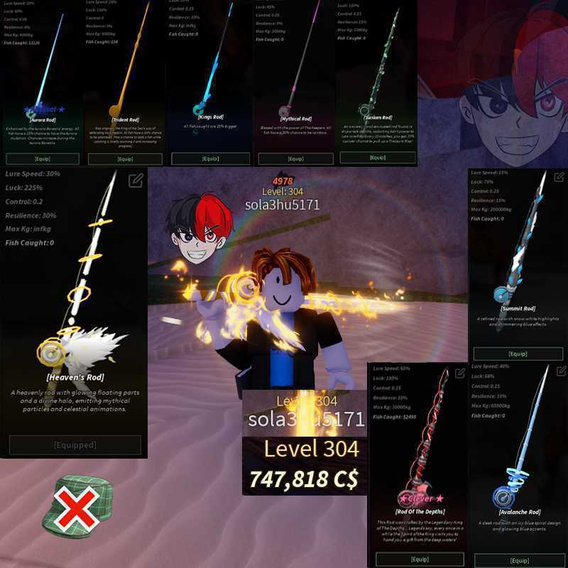Lv304 FISCH | New Heaven s Rod | Rod Of The Depths | Avalanche Rod ...