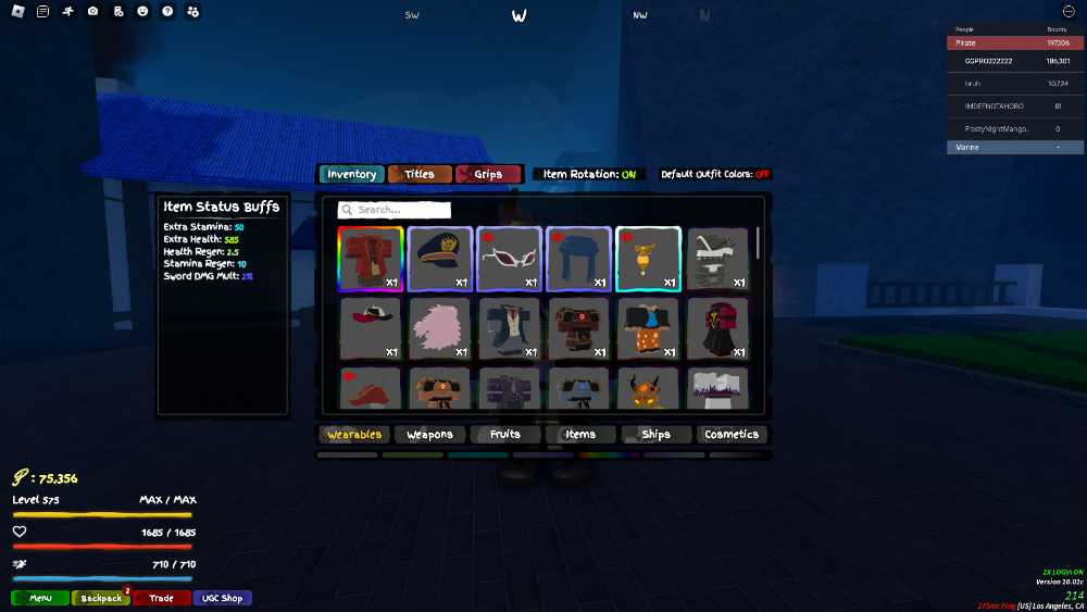 account gpo venom 575 lvl. 186.000 bounty