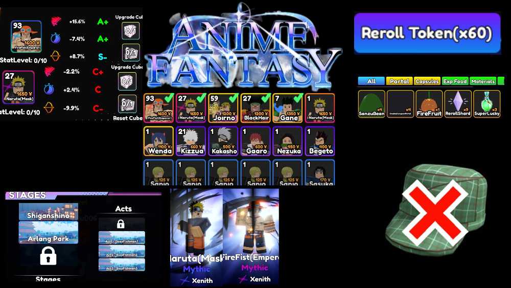 Anime Fantasy ID.003Naruta Xenith / FireFist Xenith | Reroll Token 60 I ...