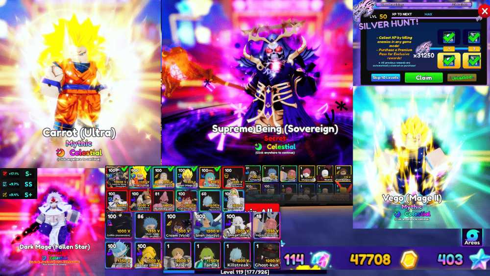 [ Supreme Being , Carrot , Vego , Dark Mage Celestial]Anime Adventures ...