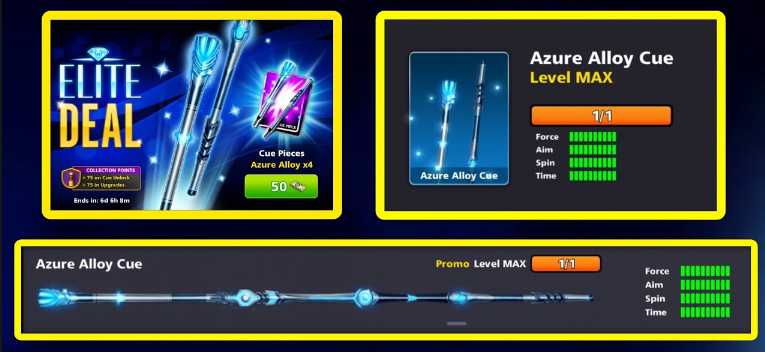 Azure Alloy Cue Level Max + VIP Points - In Your Account