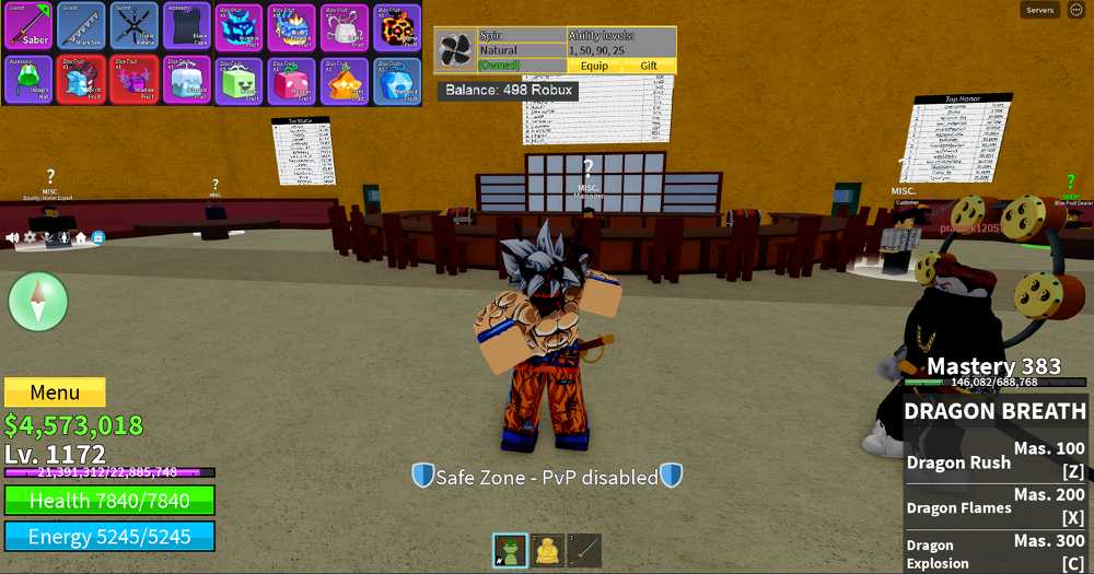[Blox Fruits] Balance: 498 Robux Perm Spin Dragon Breath level 1172 ...