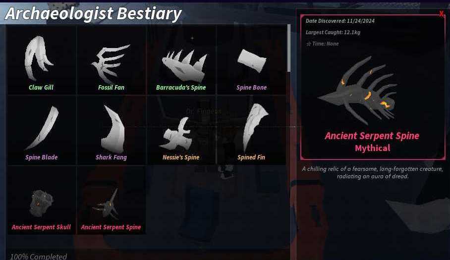 (FISCH) - All of the Archaeologist Bestiary - Archeologist's Fossil ...