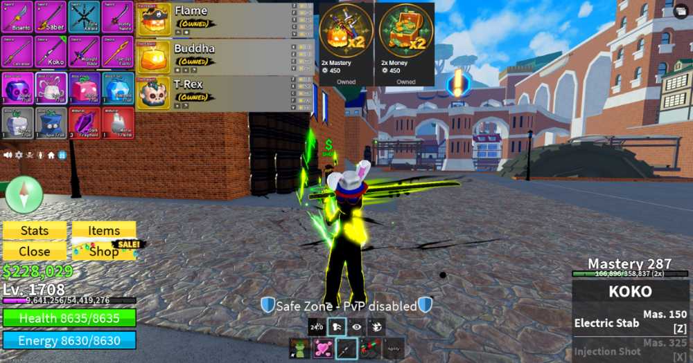 Blox Fruits - 3 Perm Used (T-Rex,Buddha,Flame) 2x Mastery,2x Money 7 ...