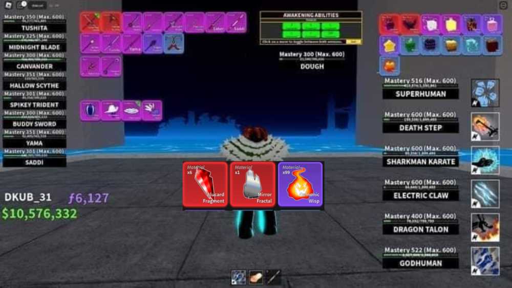 Blox Fruits | Max Level Account (2400) | Full Awakened Dough | Cursed ...