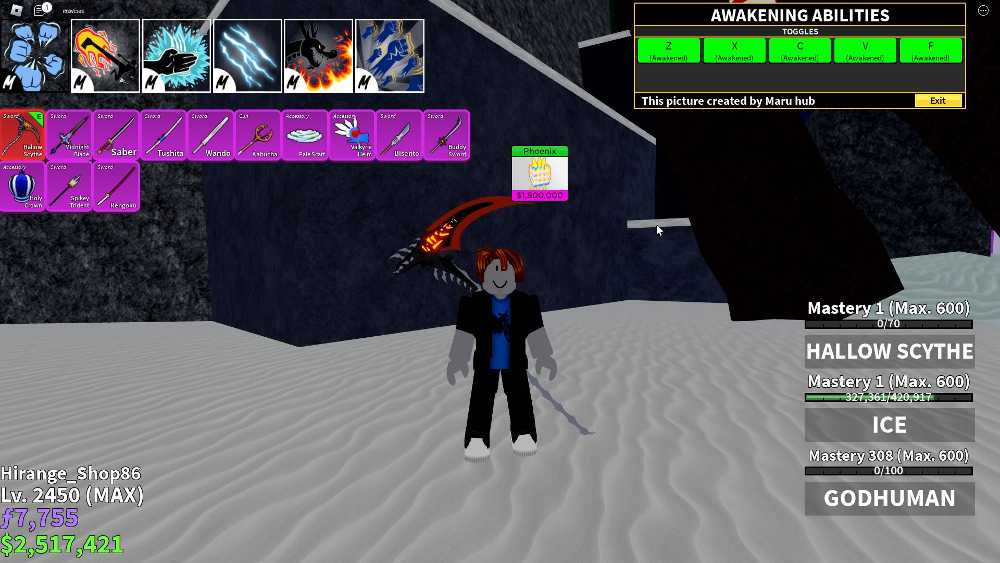 Blox Fruit Account Lv:2450Max | Awaken ICE