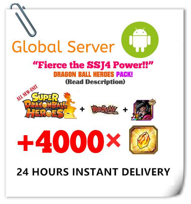 (ANDROID), Dokkan GLB, Heroes Pack with the new LR + More than 4k Stones