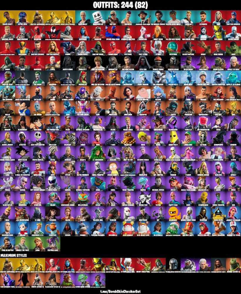 244 Skins Travis Scott, Scout, Scorcher, Scootin, Leviathan Axe, Pry ...