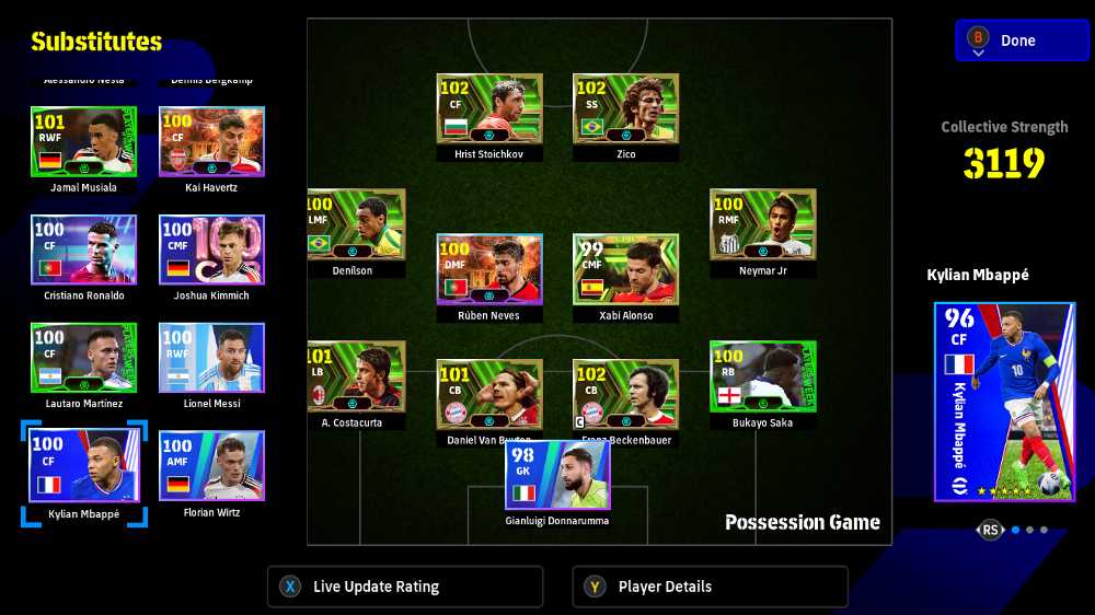 EFOOTBALL STEAM TOP STRIKER MIDFIELDER DEFENDER