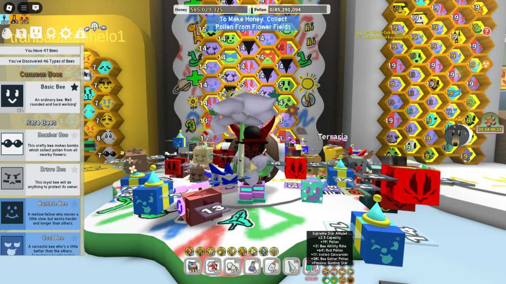 Bee Swarm Simulator Account | Mid - Late Game | SSA | Noob Cub