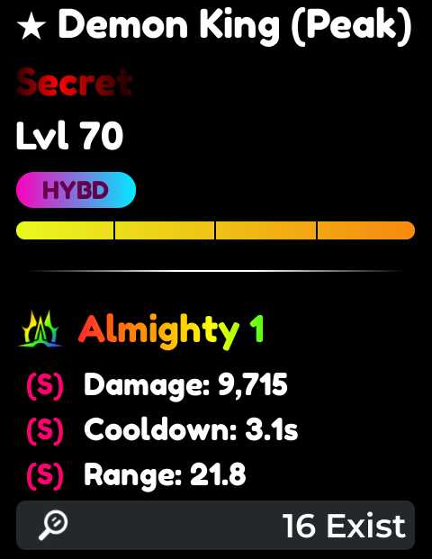 Anime Defenders | ALMIGHTY EVO Demon King (Peak) | SSS STATS