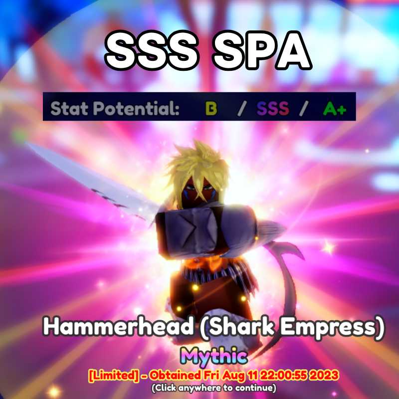A387Hammerhead SSS SPA 10.8% - Anime Adventures - Instant Delivery