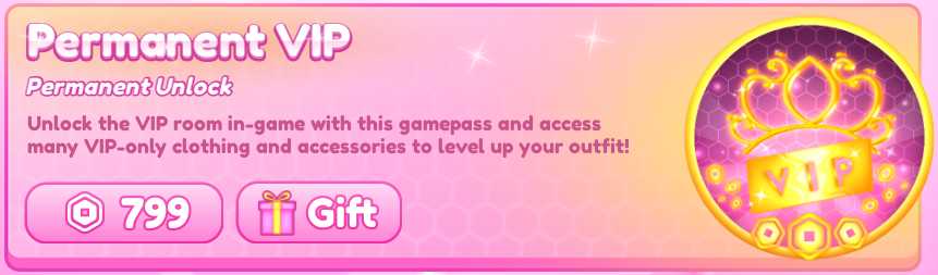 [Dress To Impress ] Permanent VIP | Permanent | via Gift | Gamepass ...