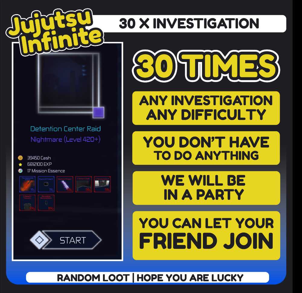 Jujutsu Infinite 30x Investigation | Any Investigation | Any Difficulty
