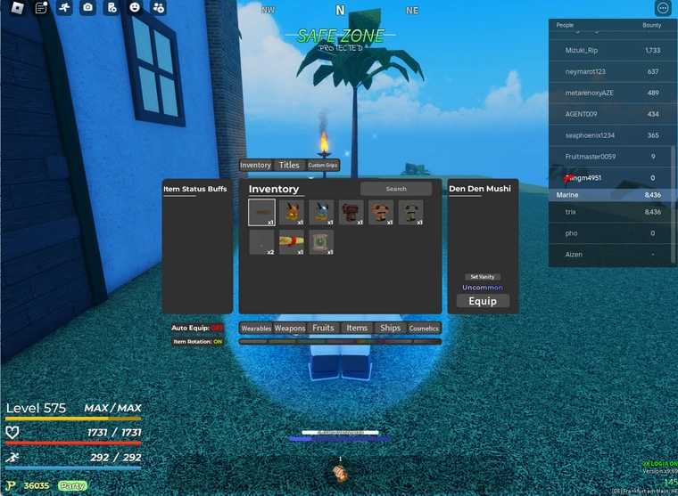 GPO - Grand Piece Online / 575 Level / Slayer Armor Set and mask / 36K Peli / Unlinked