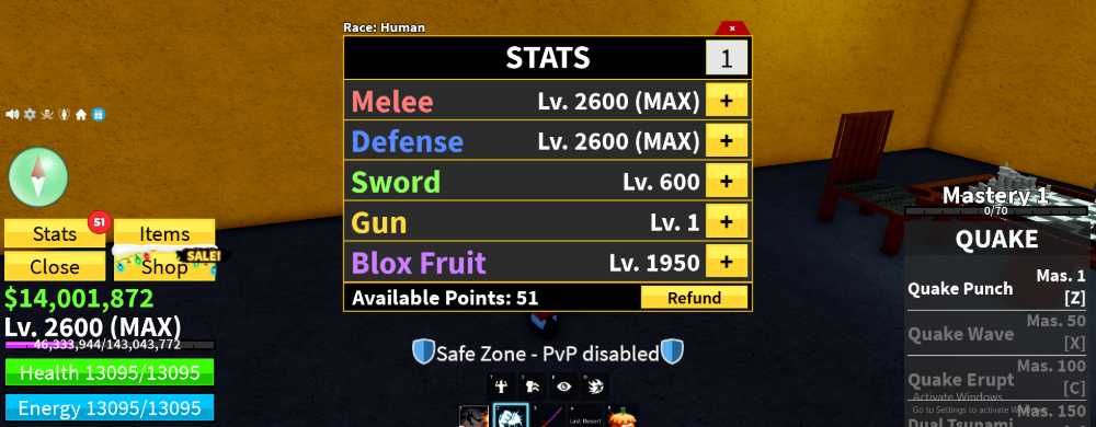 Blox Fruit 2600 Max Level 🪁Human V3🪁 Radom Sword 🪁 Random Fightstyle🪁14M BELI 🪁12K FRAG🪁TREX ...