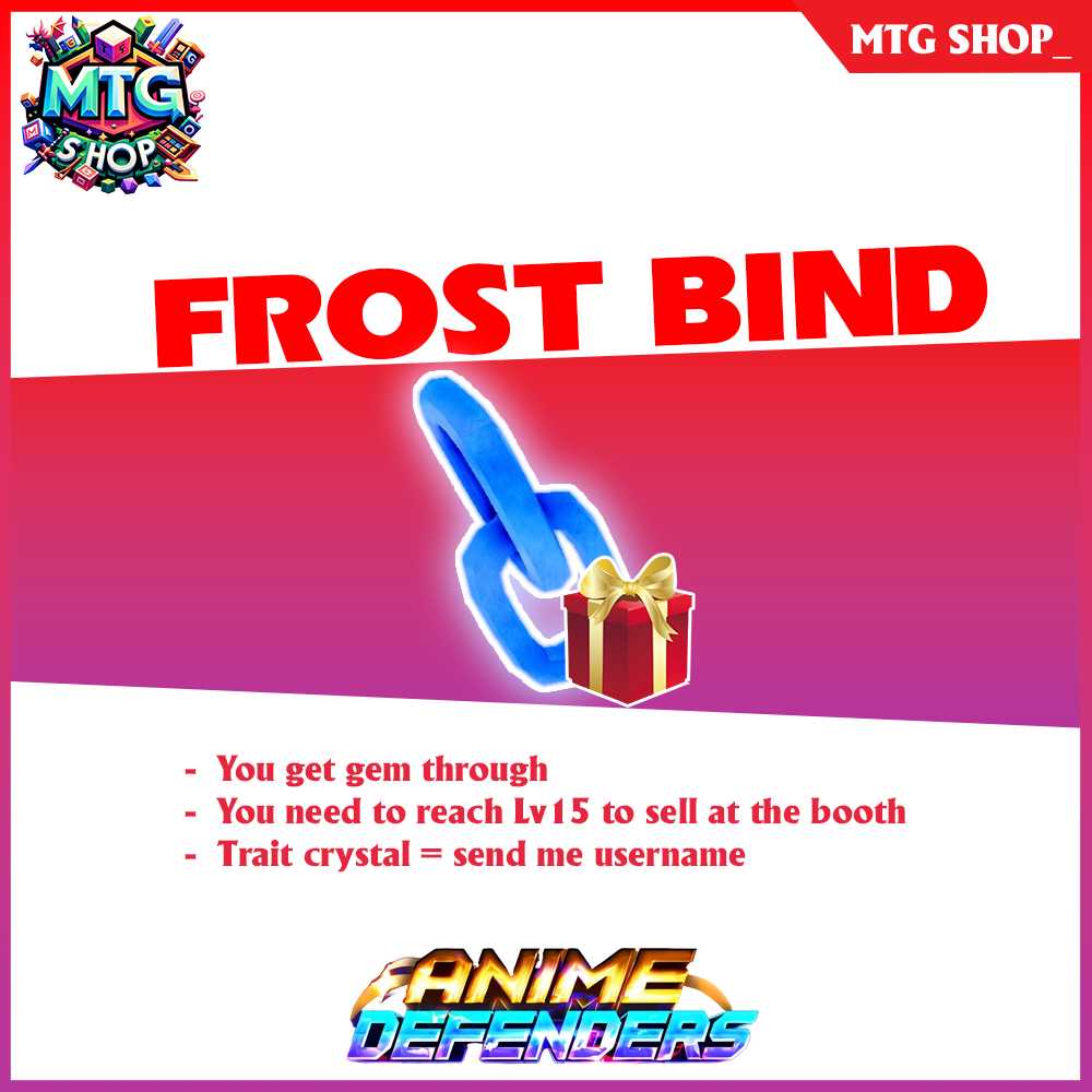 [ Anime Defenders ] - 1500x Frost Bind | Fast Delivery