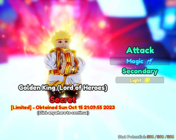 GOLDEN KING - SSS/SSS/SSS - ANIME ADVENTURES