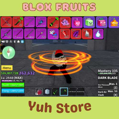 Blox Fruit Account Lv:2550Max | Full Gear Awaken Human Race V4 | Dark ...