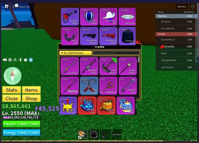 Blox Fruits / Kitsune Inventory / Leopard Inventory / SharkAnchor / 8m ...