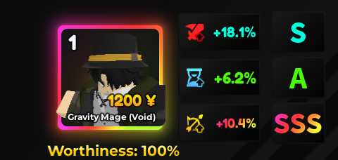 Gravity Mage (VOID) SSS 10.4% RNG - Anime Adventures AA - Roblox