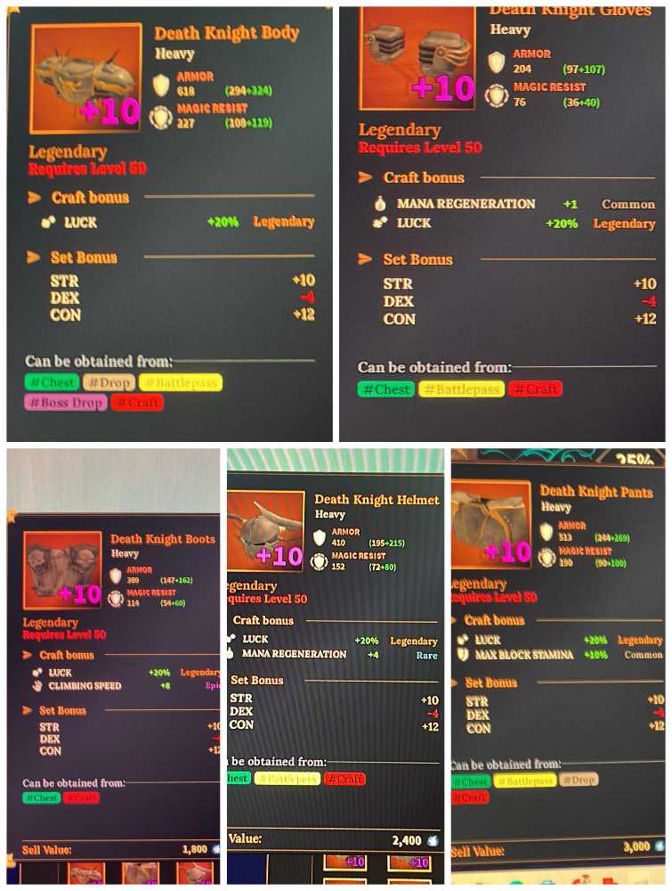 Roblox - Devas Of Creation - Heavy Set Full Leg Luck - Death Knight ...