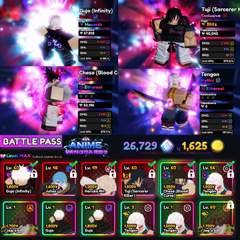 ID862 Gujo Secret Monarch Z+/God/God,Tuji Evo,Chaso Ethereal,Tengon ...