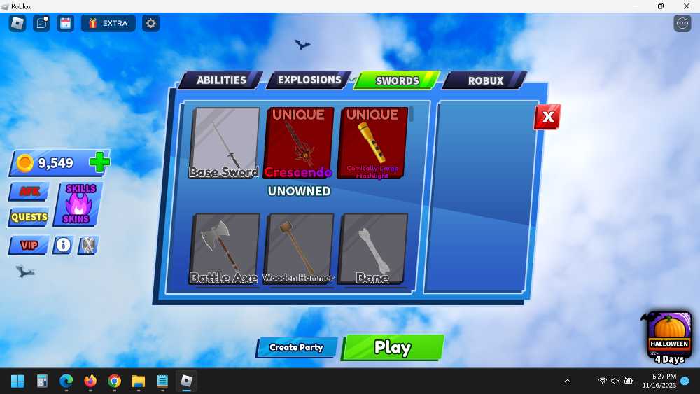 100% [Instant] [Blade Ball] 2x Unique Sword - Crescendo + Comically ...