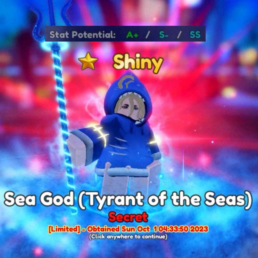Anime Adventures Shiny Sea God (Tyrant of the Seas) - Poseidon - Evolved