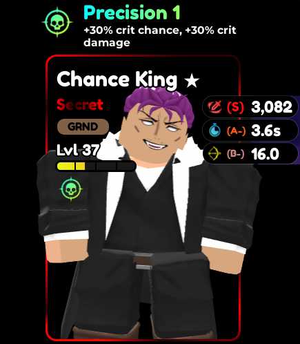 Chance King Secret Precision EVO Roblox - Anime Defenders