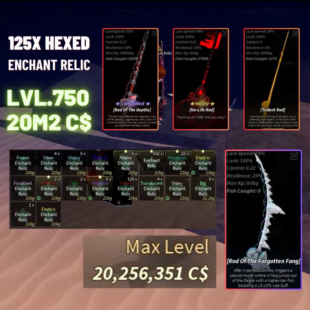 [Fisch] ID76: Level 750 Max 20M2 C$ - Rod Of The Forgotten Fang, Rod of ...