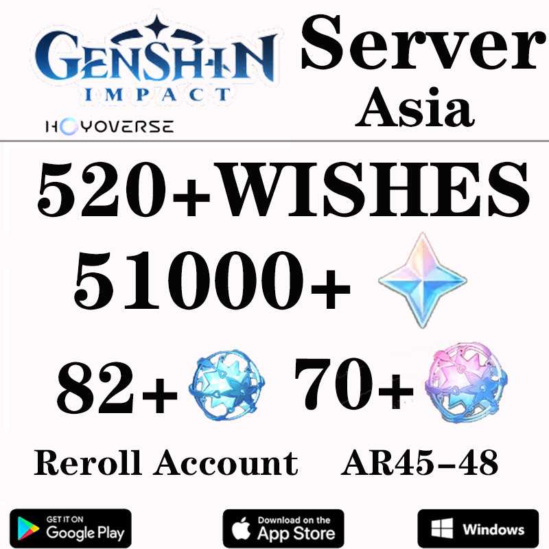 Asia\ 520+ Wishes Accounts\AR46\51000+ Primogem 70+Intertwined Fate 82 ...