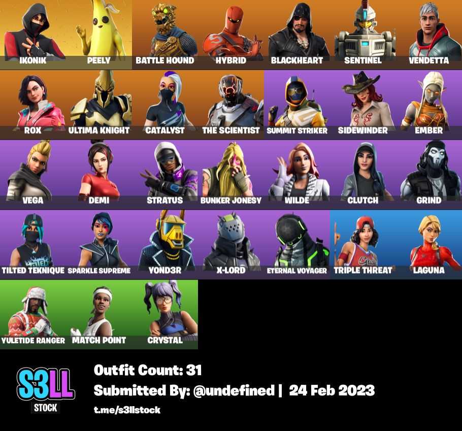 31 SKINS - IKONIK - VENDETTA - SCENARIO - HOT MARAT - CATALYST - ULTIMA ...