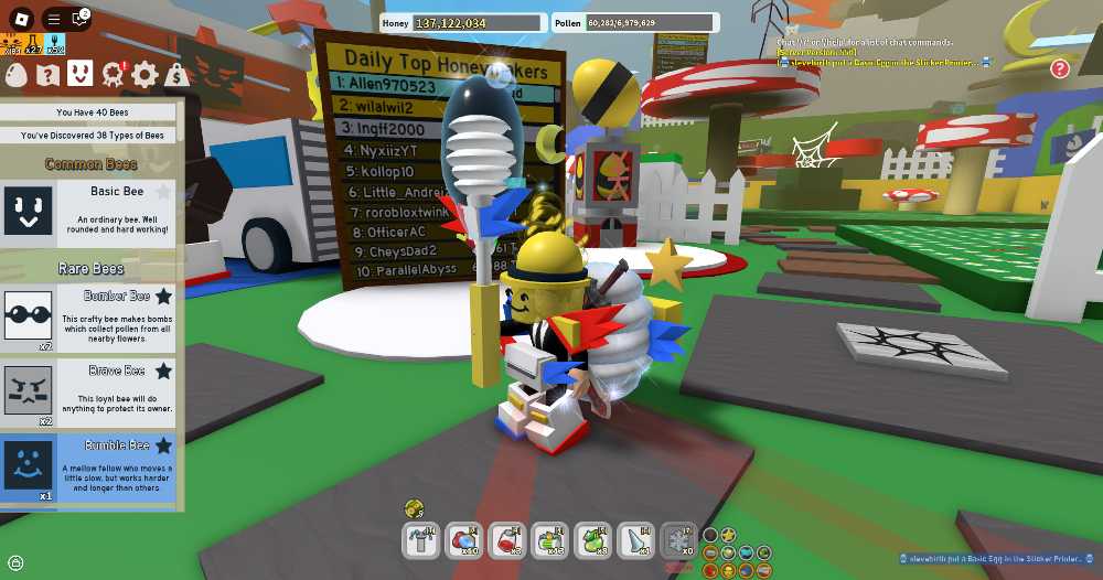 B37 | Bee Swarm Simulator Account | 40 Bee | BSS | Beeswarm | Bee Swarm ...