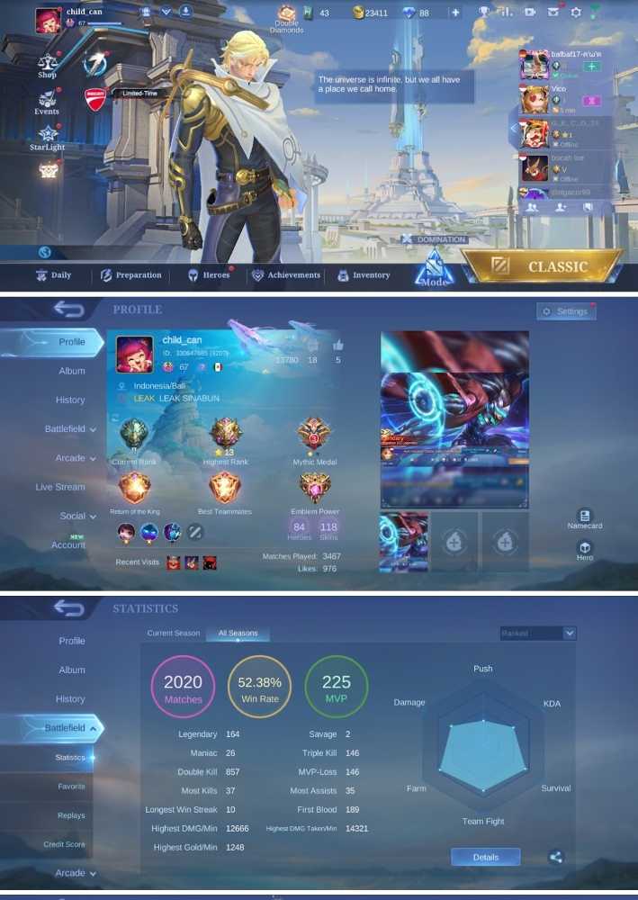 #350 - FULL MAXED EMBLEMS - SKINS 118 - HEROES 84 - STARLIGHT CLAUDE ...