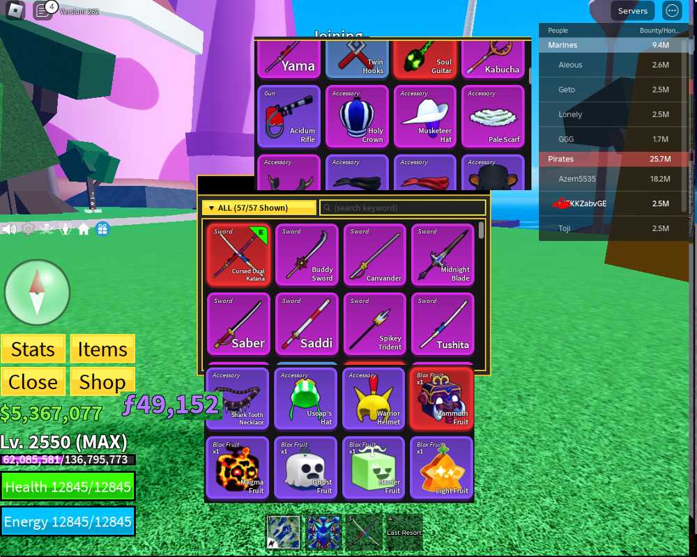 Blox Fruits / Kitsune Using / GHM-CDK-SG / Mammoth-Gravity-Buddha ...