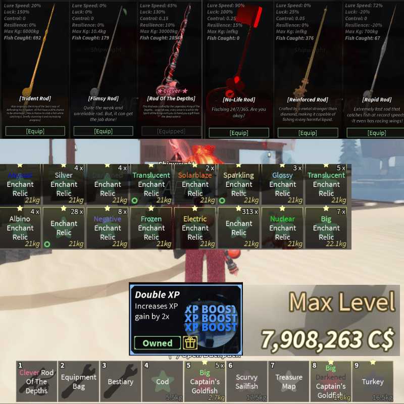 SALEID200Fisch: Level 750 Max 7M9 C$ - No-Life Rod , Rod of the Depths ...