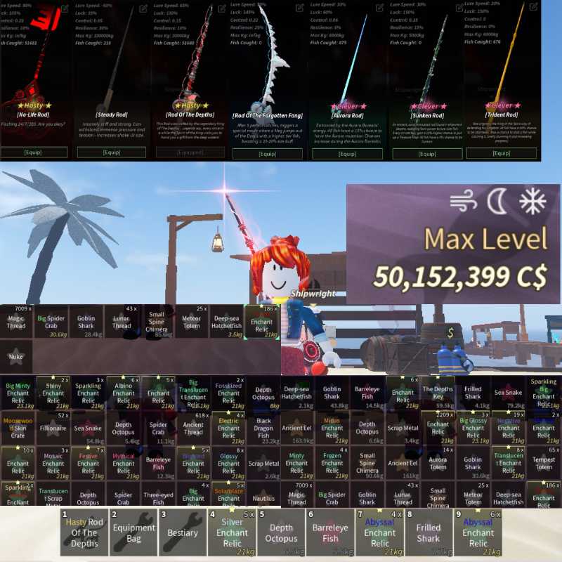 Fisch | Level 750 Max- 50m C$ | Rod of the Forgotten Fang, No-Life Rod ...