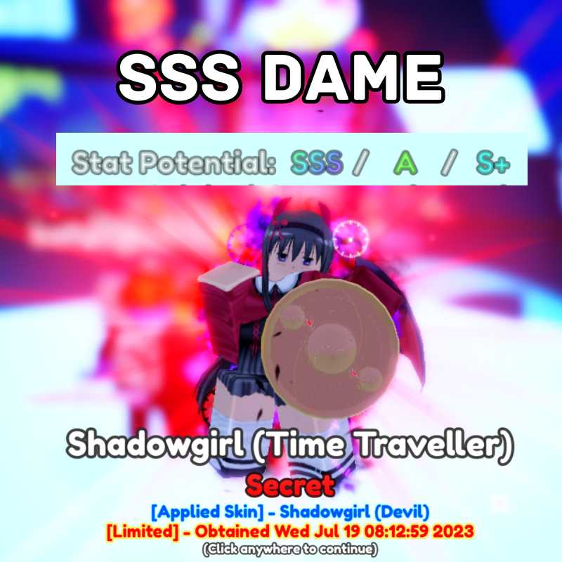 A15Shadowgirl / Homura Evo - SSS/A/S+ - Anime Adventures - Instant Delivery