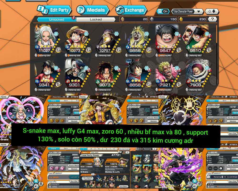 QC15-IOS-Android-2-3 Ex Max(S Snake-Luffy-Zoro)-BF(Pacifista-Doffy ...