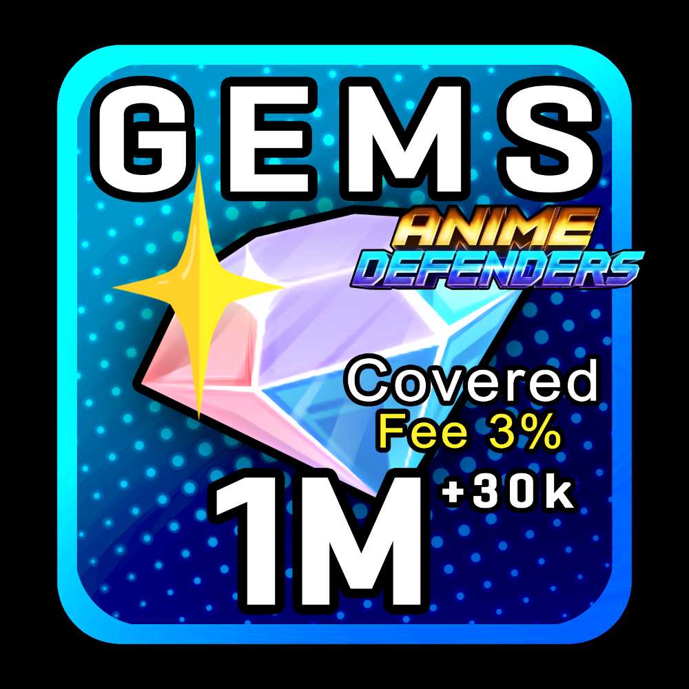 1M Gems - Roblox Anime Defenders [Diamond Gem] 1000000 gemad