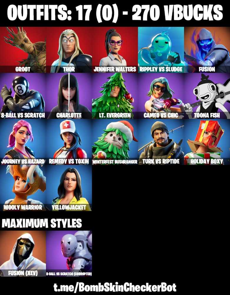 PC/PSN/XBOX/NINTENDO 17 SKINS RAGE TOONA FISH JENNIFER WALTERS FUSION ...